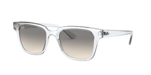 ray-ban rb4323 square sunglasses, transparent/clear gradient grey, 51 mm