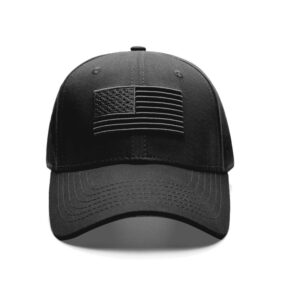 USA Flag Hat Adjustable Unisex Fashion Men Vogue Woman Baseball Cap Low Profile American Tactical Ballcap Trucker (Flag Black)