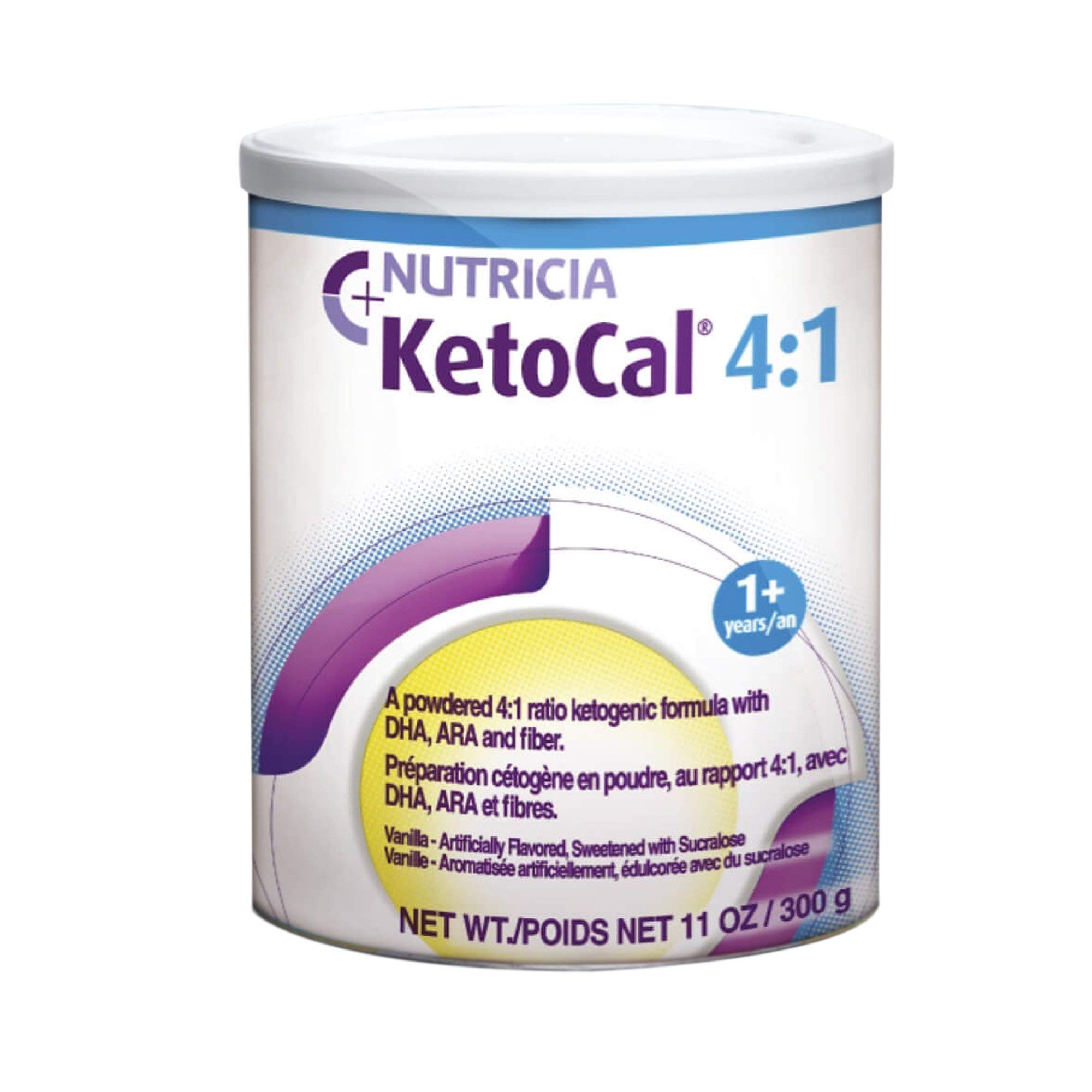 KetoCal 4:1 Vanilla Flavor 300 Gram Can Powder, 101777 - Case of 6