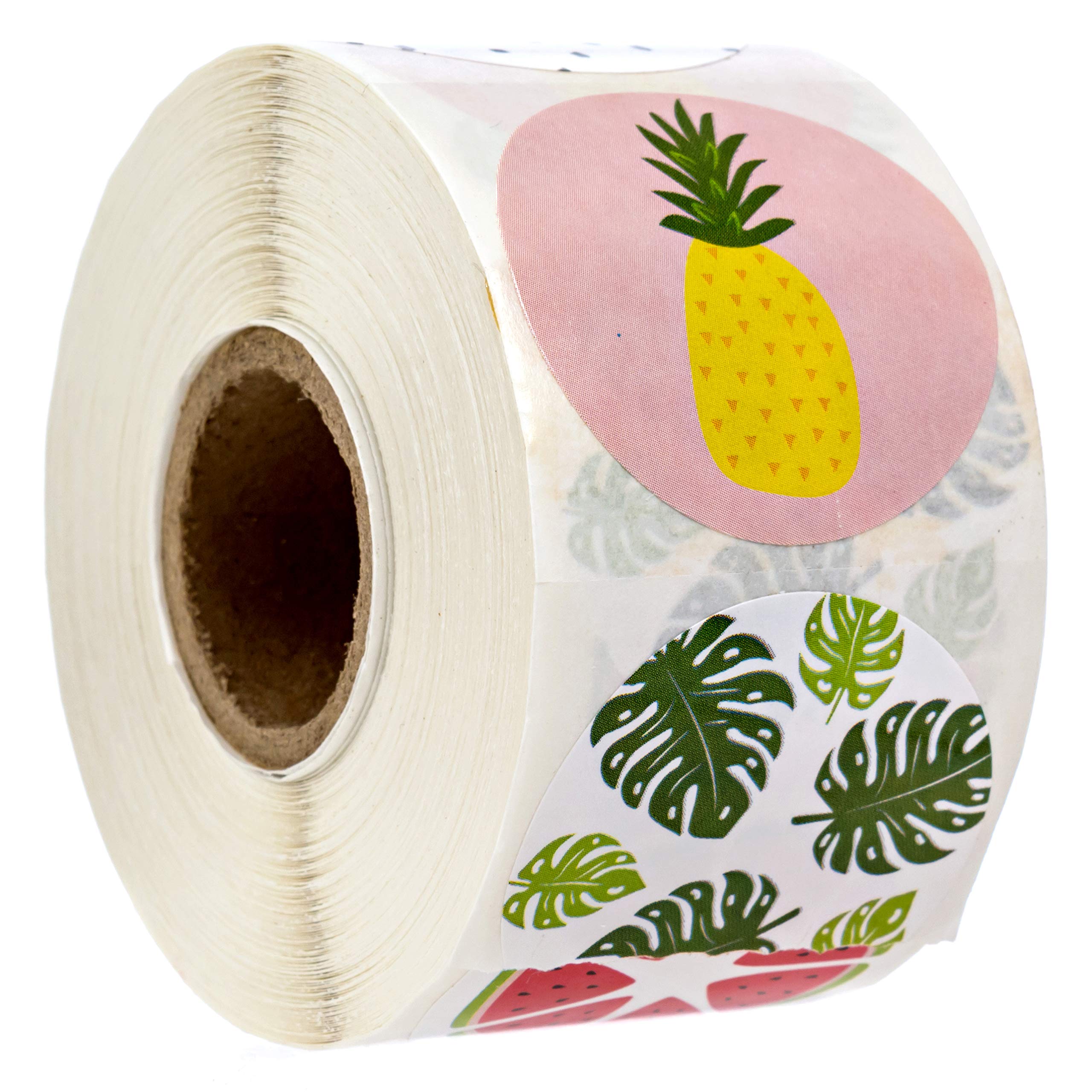 Chic Fruit and Floral Stickers / 500 Stickers per roll / 6 Colorful Fruit and Floral Designs