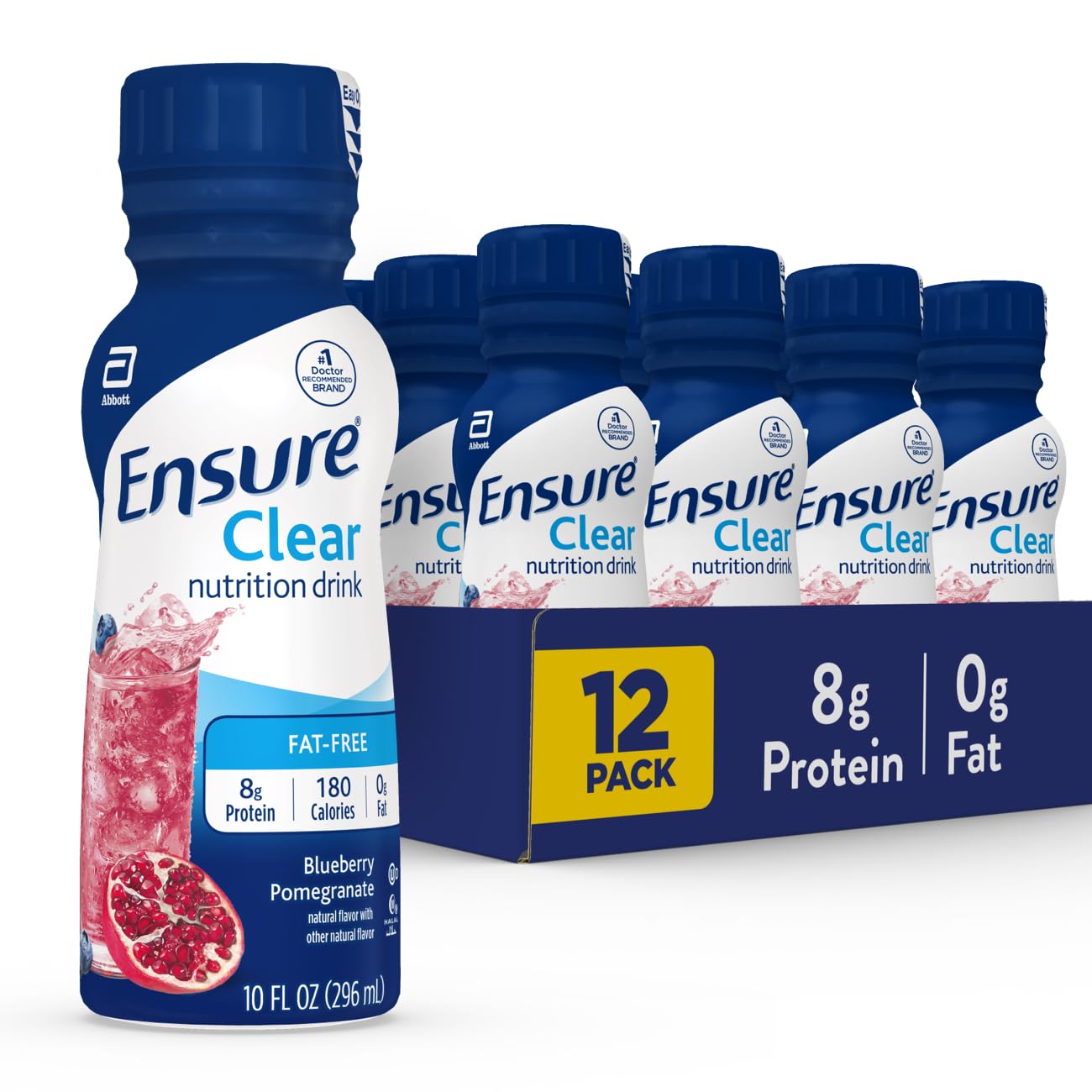 Ensure Clear Blueberry Pomegranate Nutrition Drink, Fat Free, 12 Pack