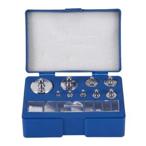 17 pieces gram calibration weight set, 10mg-100g precision 45# steel balance scale calibration weight kit with tweezers for digital jewellery scale lab educational science weights