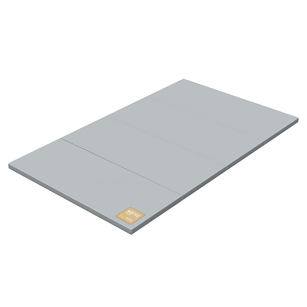 ALZIP MAT Eco Silion Urban, Folding Baby Play Mat Eco-Friendly Non-Toxic Non-Slip Reversible Waterproof (G+ (87x55 inch), Grey)