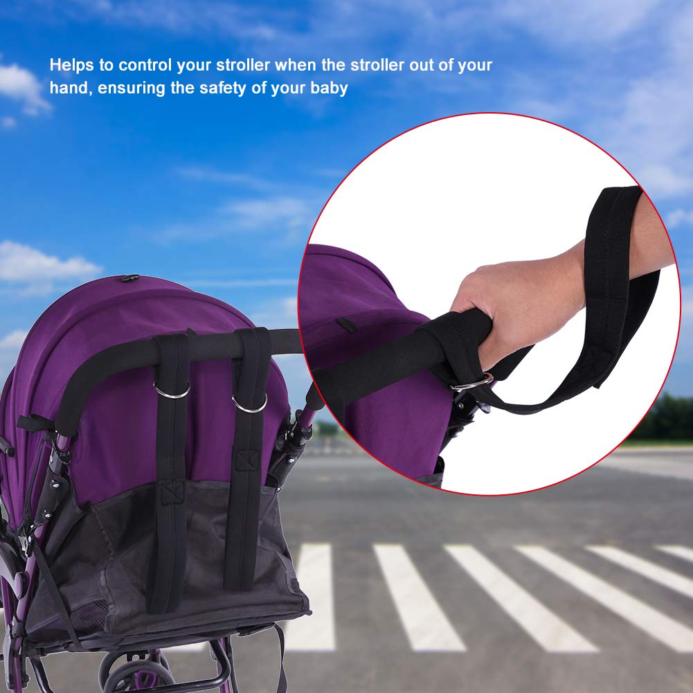 Baby Stroller Safety Wrist Strap, 1Pc Black Safety Belt Wrist Strap Multi Function Stroller Handy Hooks for Baby Stroller Pram