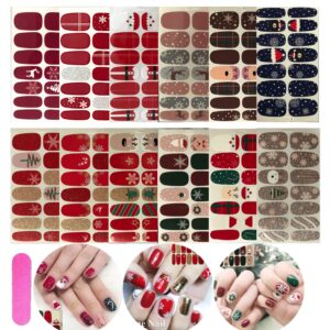 nail angel 12pcs nail art full-cover sticker nail art wrap christmas series full cover sticker nail strips for women winter strips 10052