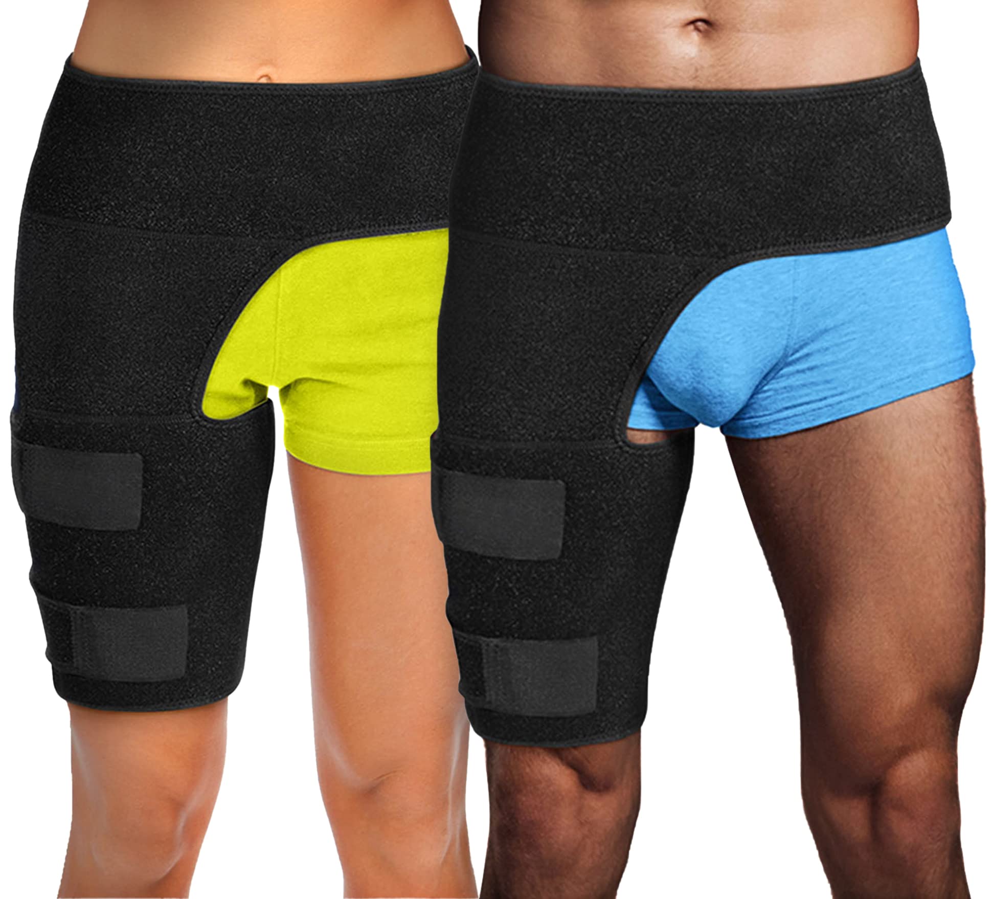 Hip Brace Thigh Compression Sleeve | Hip Sciatica Pain Relief Device Brace | Hamstring & Groin Compression Sleeve Wrap for Sciatic Nerve Relief | Hip Support Brace for Women & Men | Large / Right