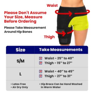 Hip Brace Thigh Compression Sleeve | Hip Sciatica Pain Relief Device Brace | Hamstring & Groin Compression Sleeve Wrap for Sciatic Nerve Relief | Hip Support Brace for Women & Men | Large / Right