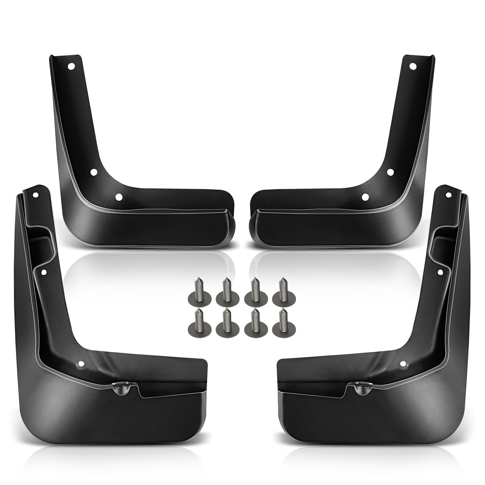 A-Premium Set of 4PCS Mud Flaps Splash Guards Mudguards Mudflaps with Hardware Kits Accessory Compatible with Ford Fusion, 2013-2018, Sedan, Black Color, Front LH RH and Rear LH RH