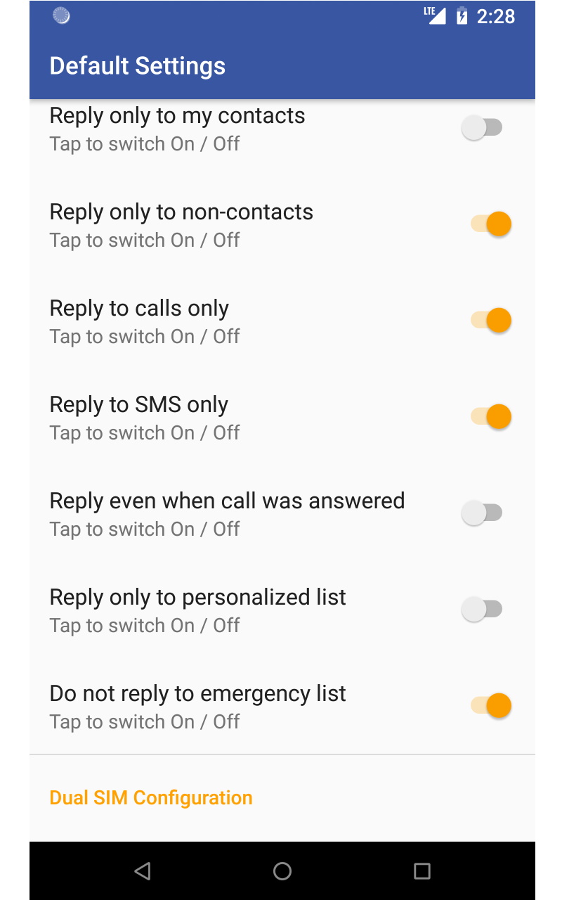 SMS Auto Reply PRO / Autoresponder / “Answering Machine”: auto reply with SMS or MMS to Missed Calls / Incoming Texts / WhatsApp, Facebook, Google Voice, once you would prefer not to be disturbed