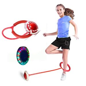 sports ankle skip ball,light up skip ball,bop it ankle toy for kids children's day christmas 5 colors (red)