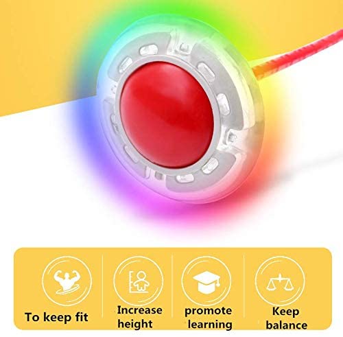 Sports Ankle Skip Ball,Light Up Skip Ball,bop it Ankle Toy for Kids Children's Day Christmas 5 Colors (Red)