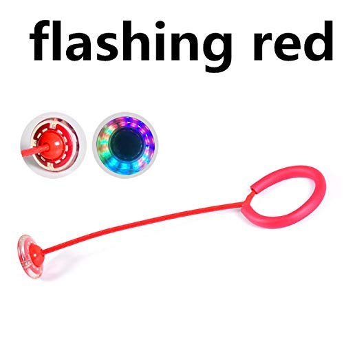 Sports Ankle Skip Ball,Light Up Skip Ball,bop it Ankle Toy for Kids Children's Day Christmas 5 Colors (Red)