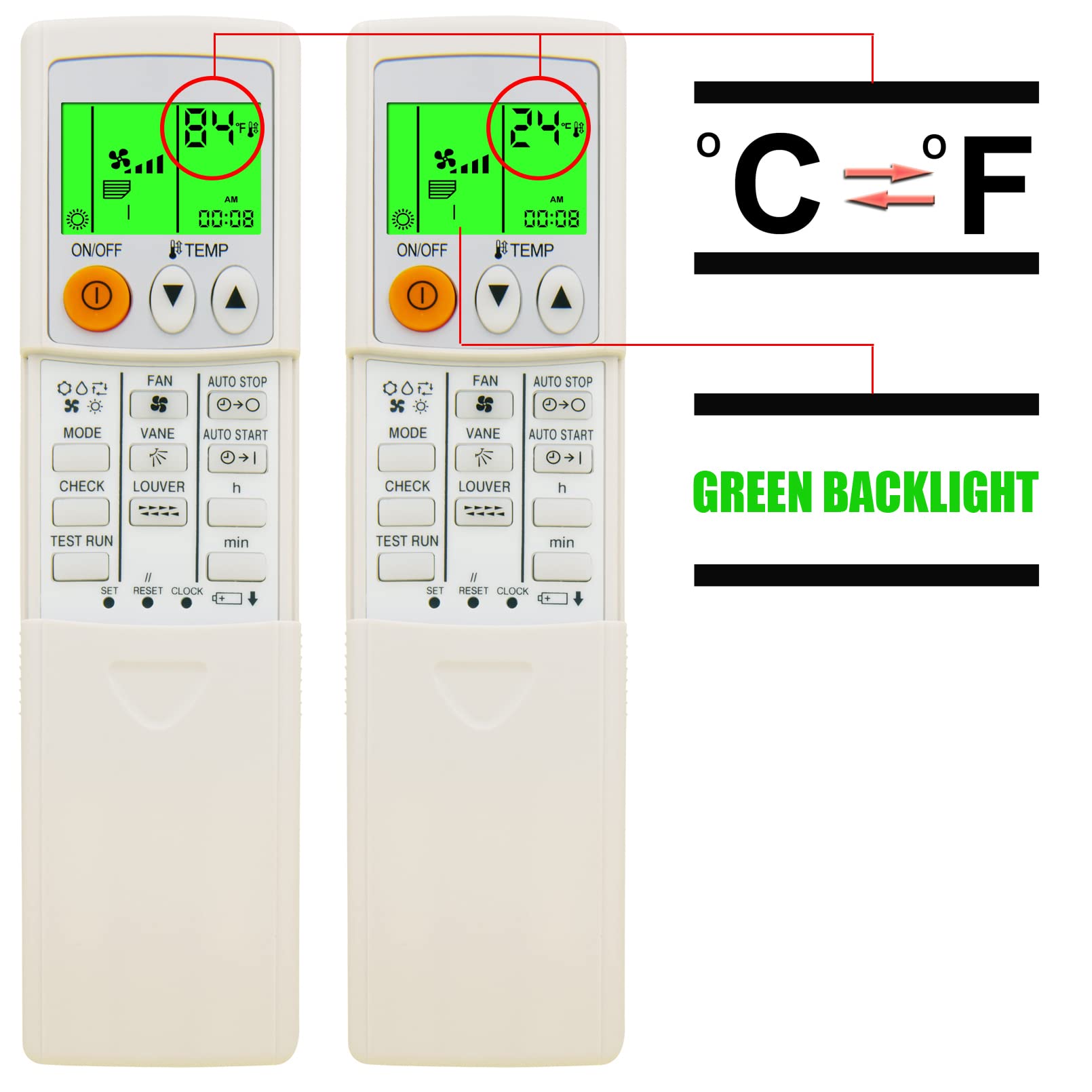 CHOUBENBEN Replacement Mitsubishi Electric Mr Slim Air Conditioner Remote Control PKA-A12GAL PKA-A18GAL PKA-A24FAL PKA-A30FAL PKA-A36FAL PKA-A24KA4 PKA-A30KA4 PKA-A36KA4