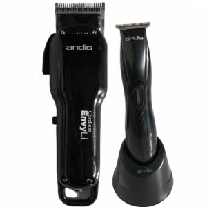 andis professional cordless fade combo envy li clipper & slimline li trimmer 75020, black