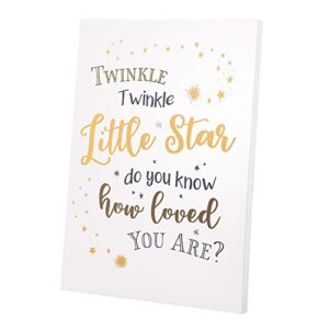 lillian rose twinkle little star canvas baby nursery sign, white