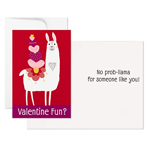 Hallmark Assorted Valentines Day Cards for Kids, 12 Cards with Envelopes (Unicorns, Bears, Llamas)