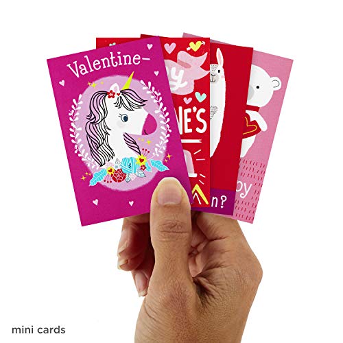 Hallmark Assorted Valentines Day Cards for Kids, 12 Cards with Envelopes (Unicorns, Bears, Llamas)