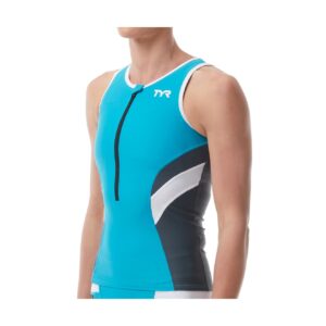 tyr tcofn6a582m women's comp singlet turq/grey/white m