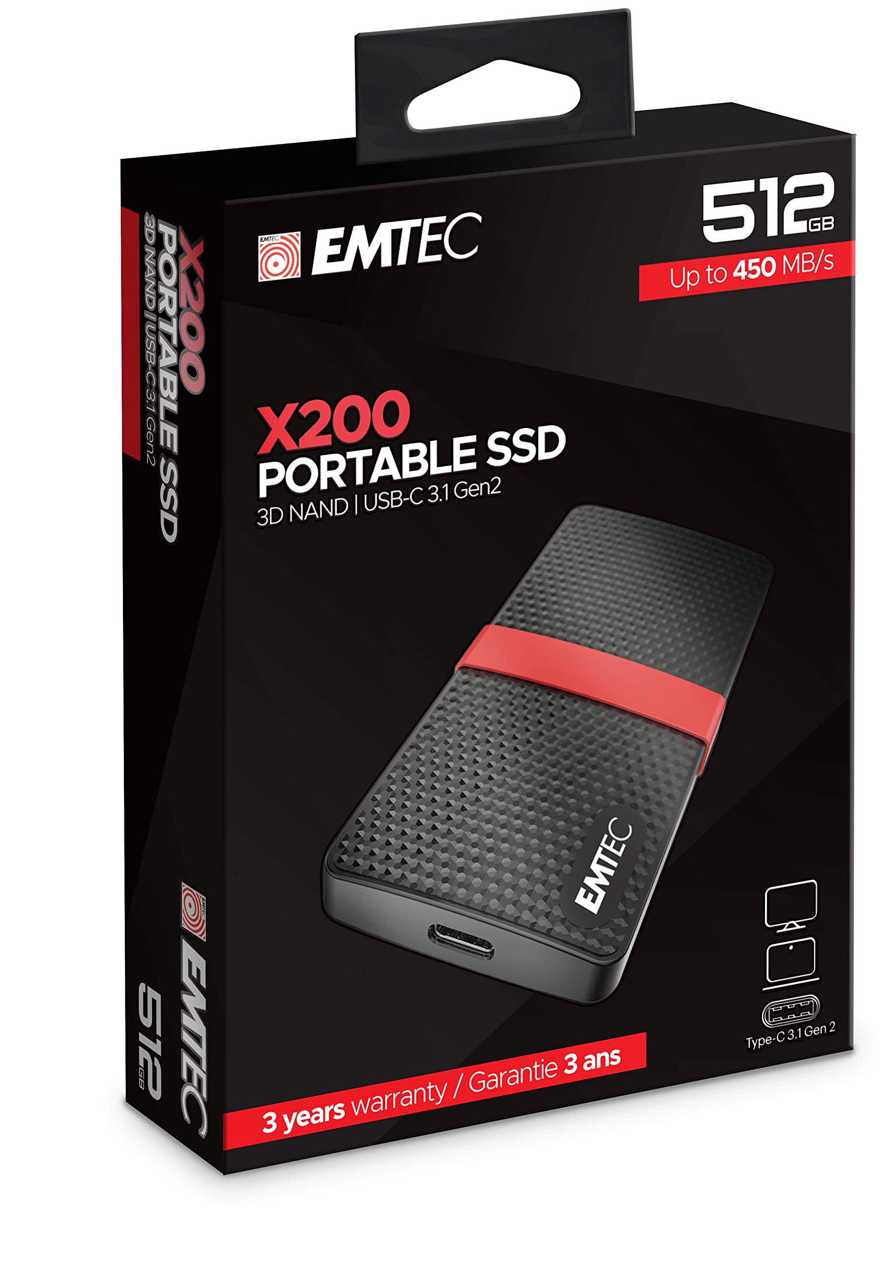 Emtec X200 Power Plus 512GB mSATA Portable Solid State Drive (SSD) - ECSSD512GX200