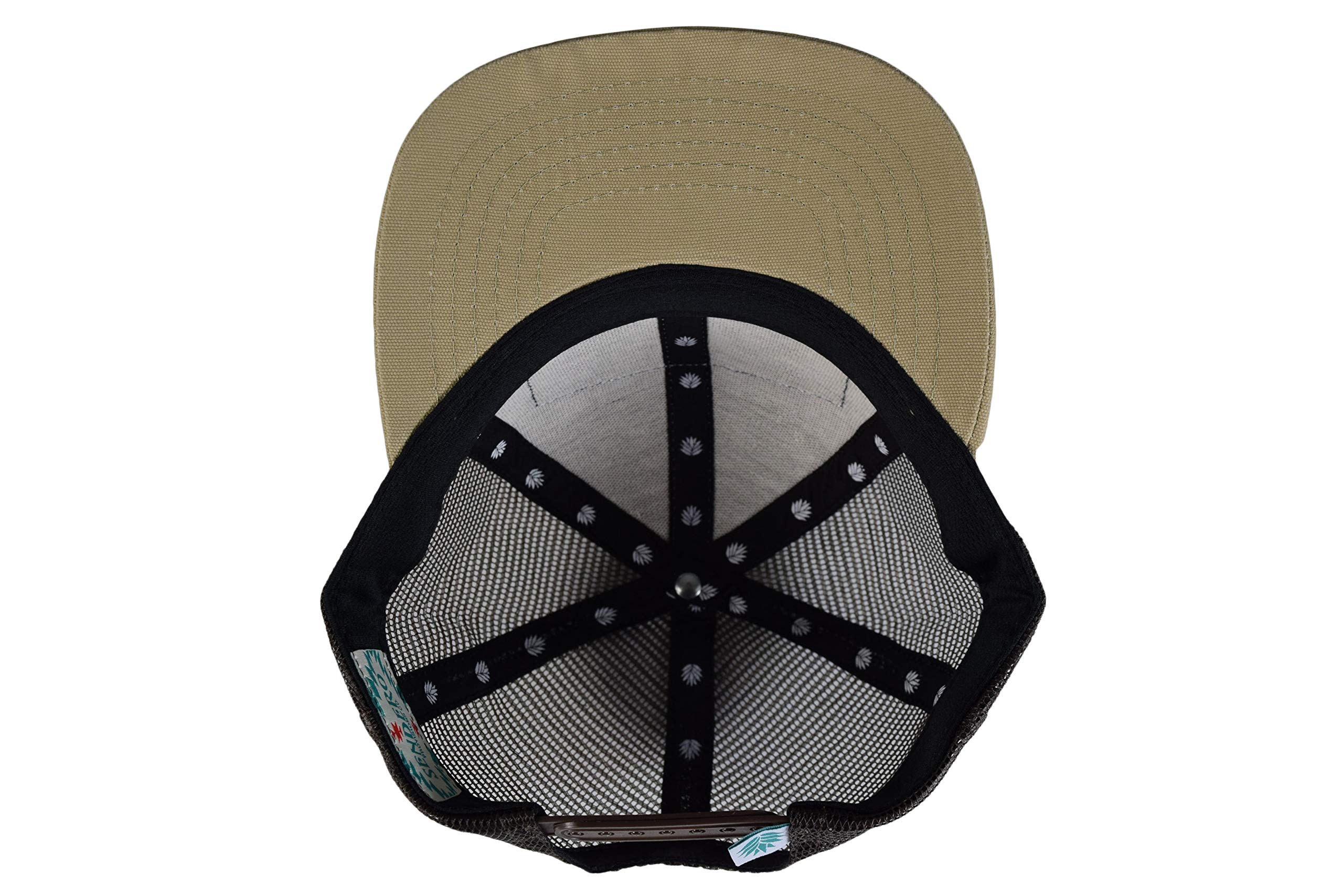 Sendero Provisions Co. Outdoor Snapback Hat with Fly Fishing Sublimated Patch & Mesh Back for Breathability (Khaki/Brown)