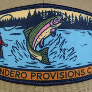 Sendero Provisions Co. Outdoor Snapback Hat with Fly Fishing Sublimated Patch & Mesh Back for Breathability (Khaki/Brown)