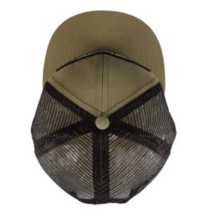 Sendero Provisions Co. Outdoor Snapback Hat with Fly Fishing Sublimated Patch & Mesh Back for Breathability (Khaki/Brown)