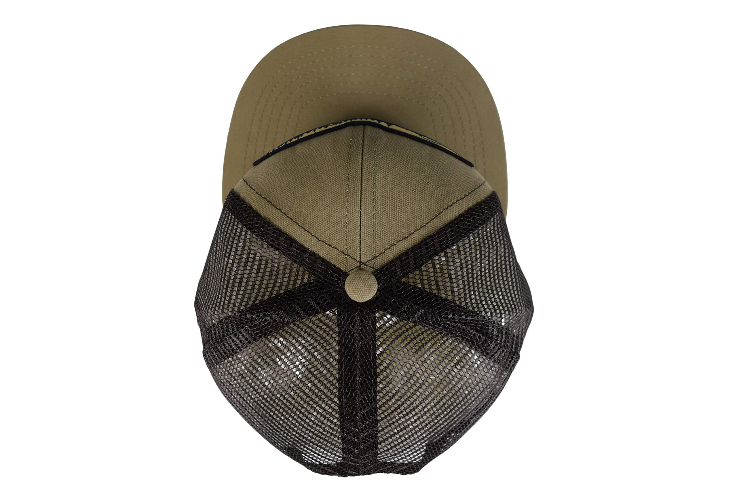 Sendero Provisions Co. Outdoor Snapback Hat with Fly Fishing Sublimated Patch & Mesh Back for Breathability (Khaki/Brown)