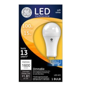 ge 93102867 a21 specialty led light bulb, 15 watts