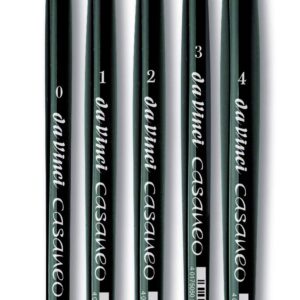 da Vinci Brushes 5598 Casaneo Round (Sizes 0,1,2,3,4) Artist Brush Set, Black, 5 Count