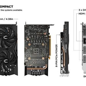 ZOTAC GeForce GTX 1660 6GB GDDR5 192-bit Gaming Graphics Card, Super Compact, ZT-T16600K-10M