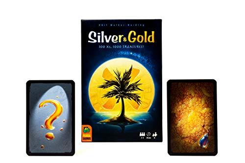 Pandasaurus Games Silver and Gold Card Game | Flip and Write Strategy Game | Fun Treasure Hunt Adventure Game for Adults and Kids | Ages 8+ | 2-4 Players | Average Playtime 20 Minutes | Made