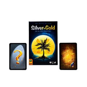 Pandasaurus Games Silver and Gold Card Game | Flip and Write Strategy Game | Fun Treasure Hunt Adventure Game for Adults and Kids | Ages 8+ | 2-4 Players | Average Playtime 20 Minutes | Made