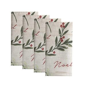 elrene home fashions holiday tree trimmings fabric napkins, set of 4, 17 inches x 17 inches