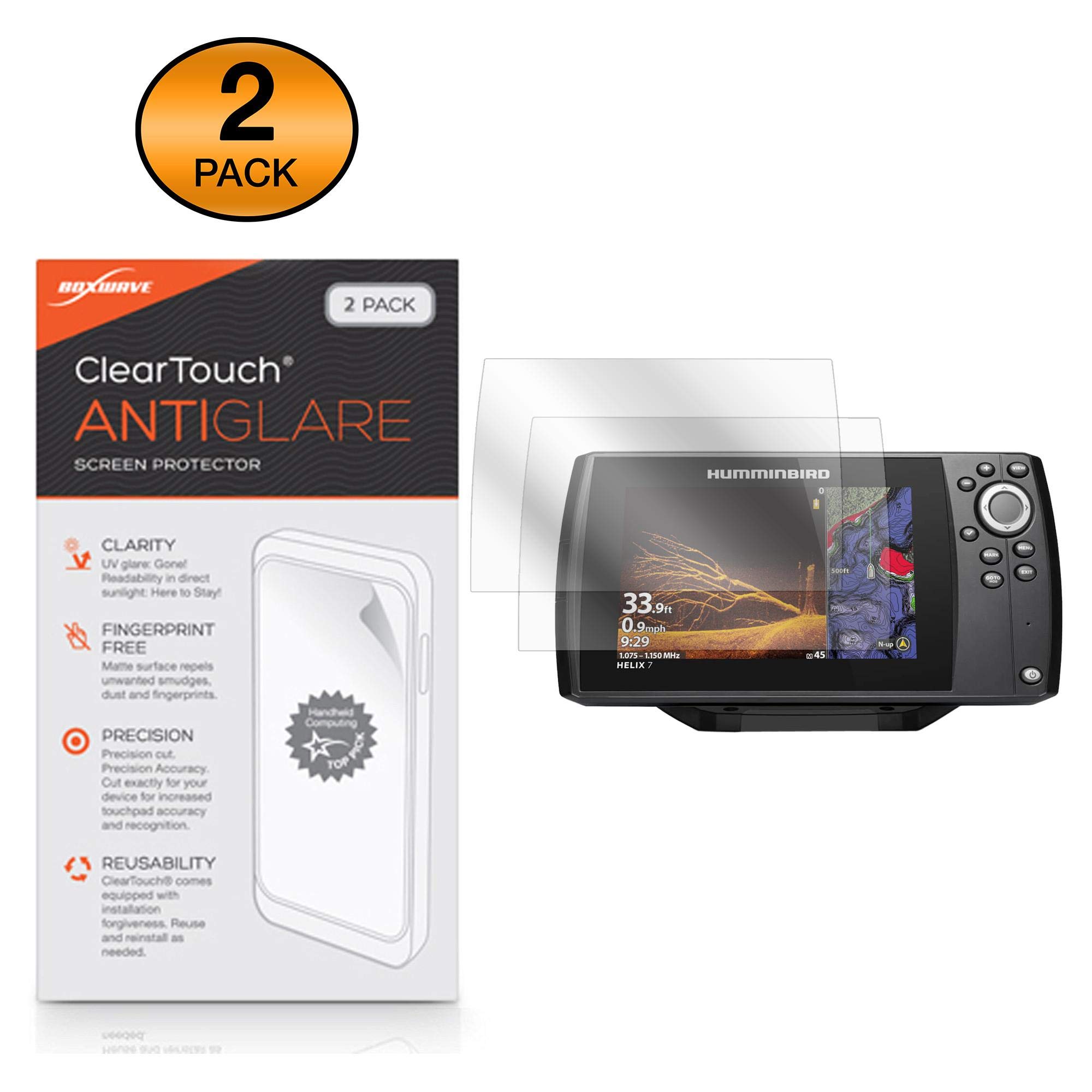 BoxWave Screen Protector Compatible with Humminbird Helix 7 G3N - ClearTouch Anti-Glare (2-Pack), Anti-Fingerprint Matte Film Skin