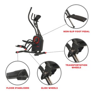 Sunny Health & Fitness Premium Cardio Climber Stepping Elliptical Machine - SF-E3919, Black