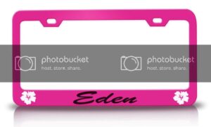 custom brother - eden female name hibiscus metal car suv truck license plate frame pn f10