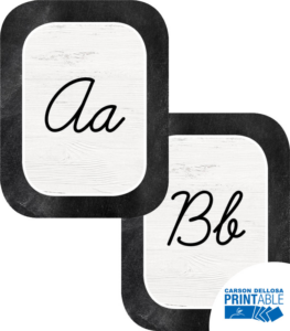 schoolgirl style | industrial chic cursive alphabet bulletin board set | printable