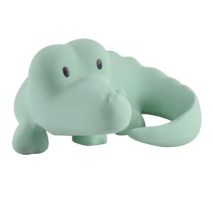 tikiri my first safari crocodile natural rubber rattle (green)