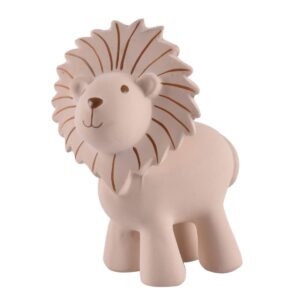 tikiri my first safari lion natural rubber rattle (brown)