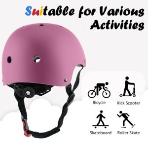 Kids Bike Helmet, Adjustable and Multi-Sport, from Toddler to Youth, 3 Sizes (Pink)