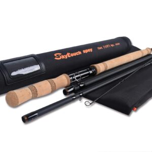 maxcatch two-handed switch & spey fly rods fast action fly fishing rod with rod tube (skytouch trout spey, 11034)