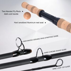 Maxcatch Two-Handed Switch & Spey Fly rods Fast Action Fly Fishing Rod with Rod Tube (Skytouch Trout Spey, 11034)