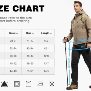 Rdruko Men's Snow Ski Pants Waterproof Insulated Winter Outdoor Hiking Fleece Pants with Belt(Black,US M)