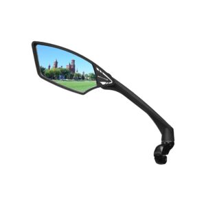 meachow new scratch resistant glass lens,handlebar bike mirror, rotatable safe rearview mirror, bicycle mirror, (silver left side) me-006ls