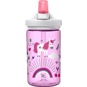 CamelBak Eddy+ Kids BPA-Free Water Bottle with Straw, 14oz Unicorn party