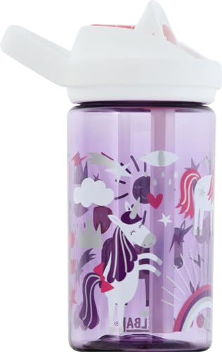 CamelBak Eddy+ Kids BPA-Free Water Bottle with Straw, 14oz Unicorn party