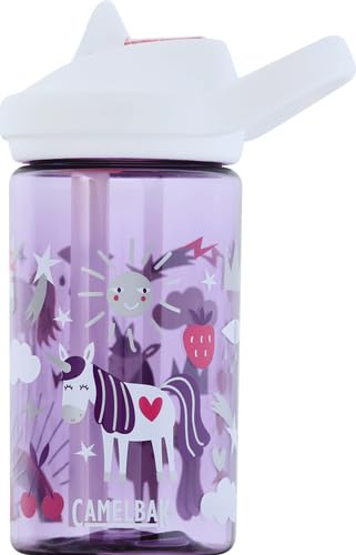 CamelBak Eddy+ Kids BPA-Free Water Bottle with Straw, 14oz Unicorn party