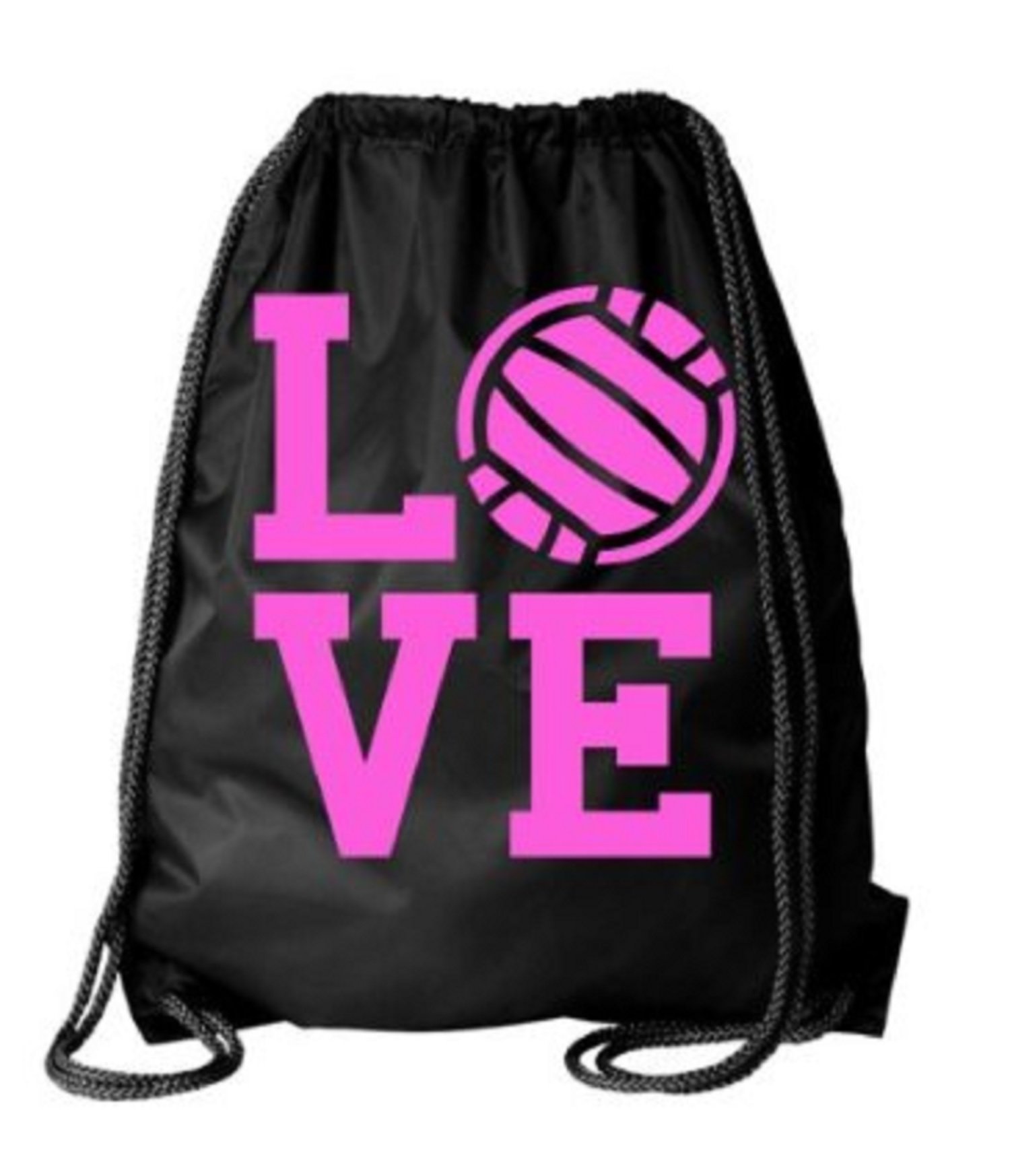 Kenz Laurenz Volleyball Drawstring Bag - Cinch Sack String Backpack Back Pack Tote (1 Pack)