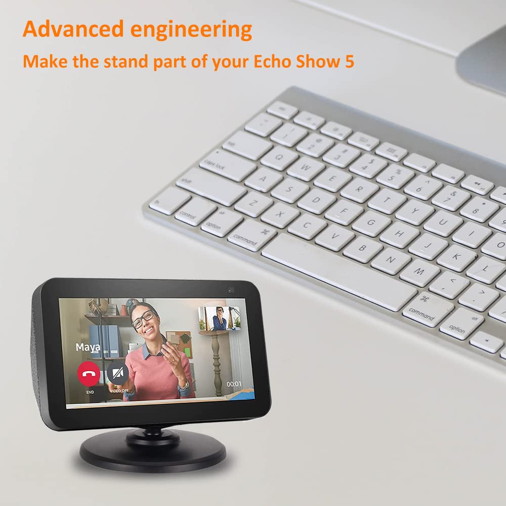 AutoSonic Stand for Echo Show 5 (1st Gen and 2nd Gen) | Adjustable Design Compatible with Alexa Show 5 | Magnetic,Swivel and Tilt | Black