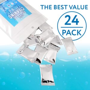 IMPRESA 24 Pack Tablets Water Bottle & Reservoir Cleaning Tabs, Quickly Removes Stubborn Stains & Odors - for Hydration Backpack Bladders & Water Bottles - Cleaning Kit for stainless steel & plastic